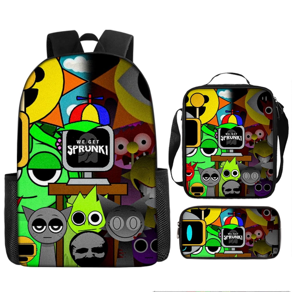 3pcs Set Backpack Cartoon Sprunki School Bag Cartoon School Backpack ...