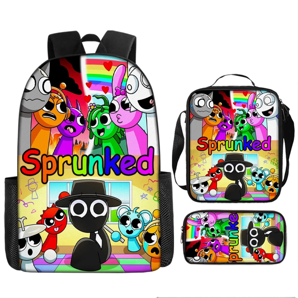 3pcs Set Backpack Cartoon Sprunki School Bag Cartoon School Backpack ...