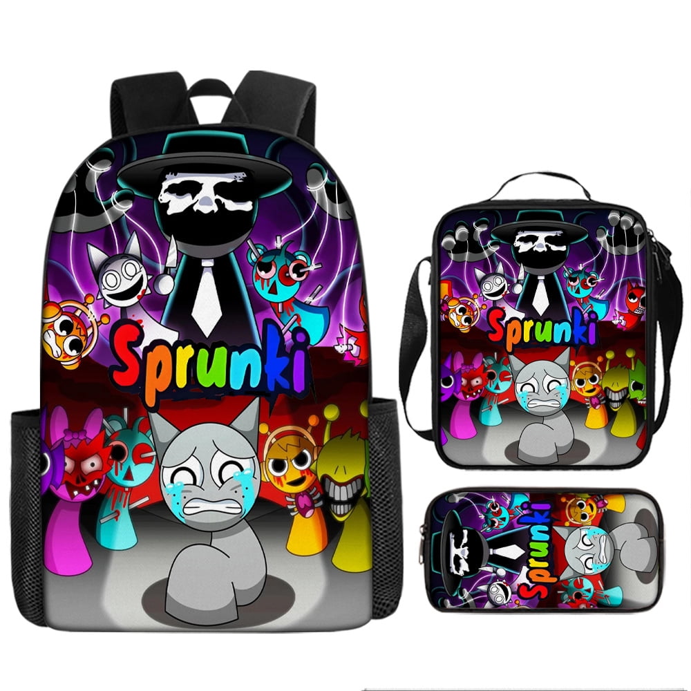 3pcs Set Backpack Cartoon Sprunki School Bag Cartoon School Backpack ...