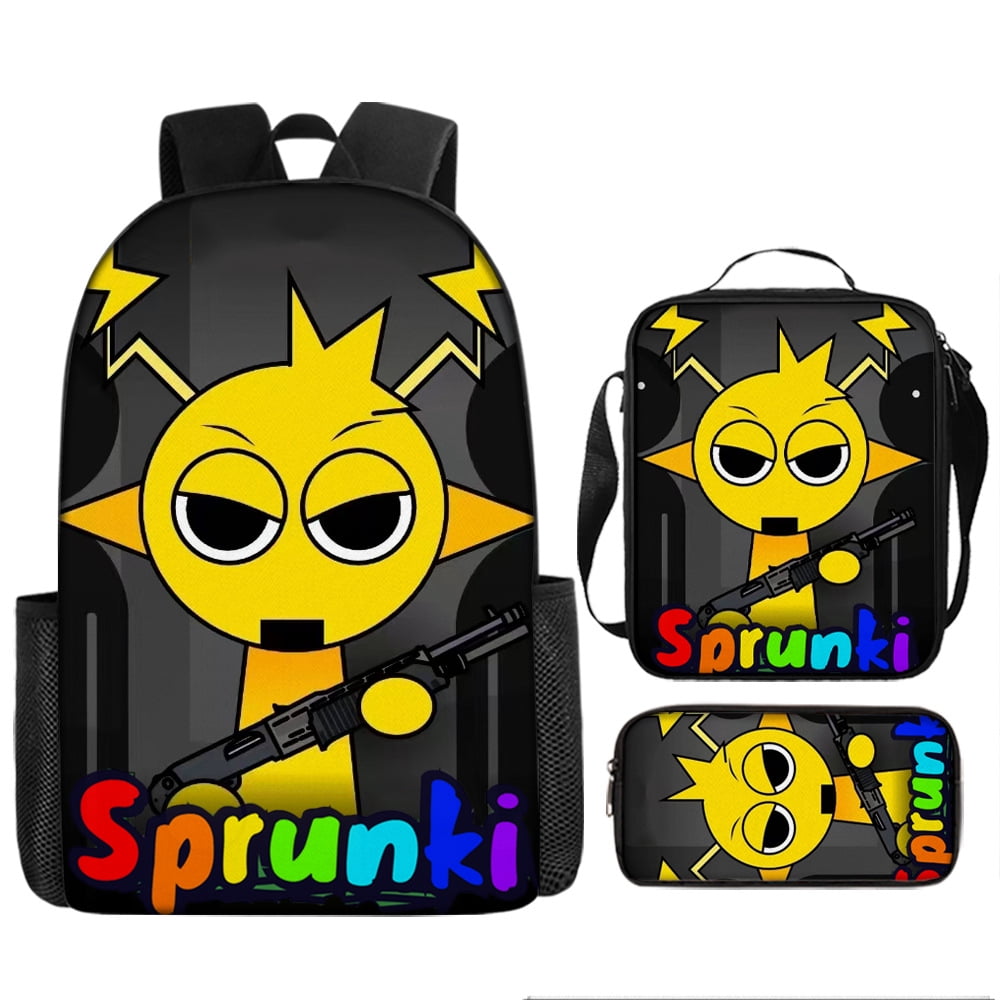 3pcs Set Backpack Cartoon Sprunki School Bag Cartoon School Backpack ...