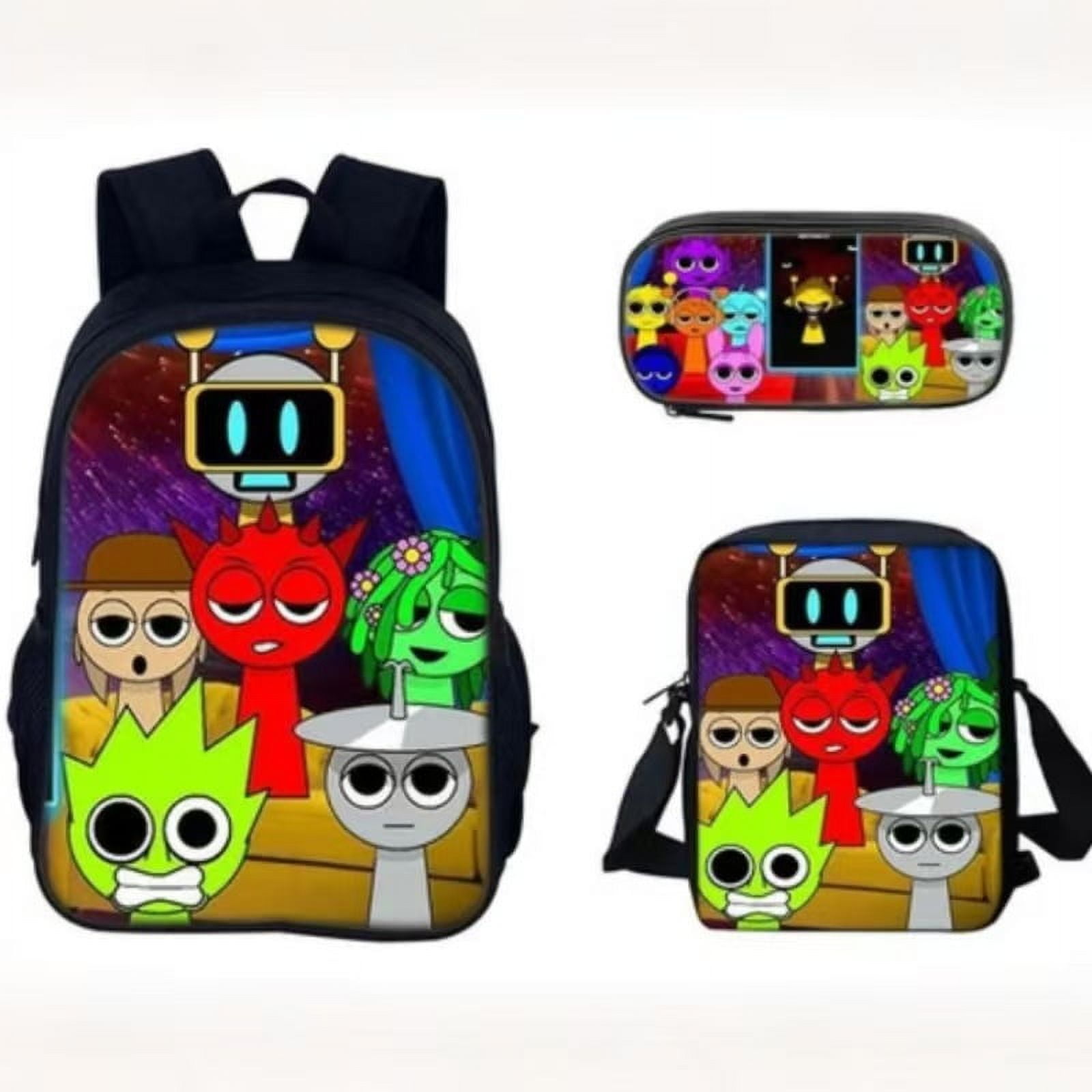 3pcs Set Backpack Cartoon Sprunki School Bag Cartoon School Backpack ...