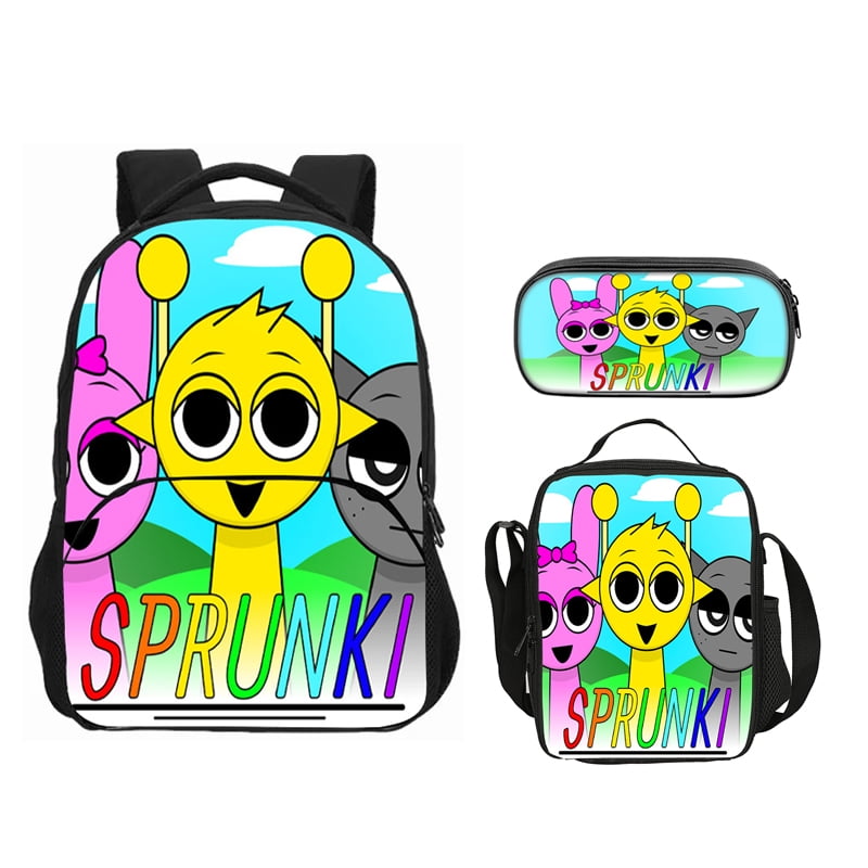 3pcs Set Backpack Cartoon Sprunki School Bag with Bags Backpack 1-3pcs ...