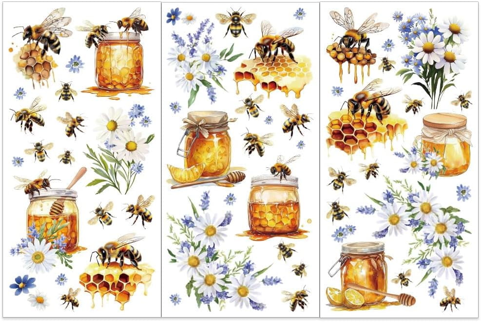 3pcs/Set Bee Daisy Rub on Transfers for Furniture and Crafts 6x12 Inch ...