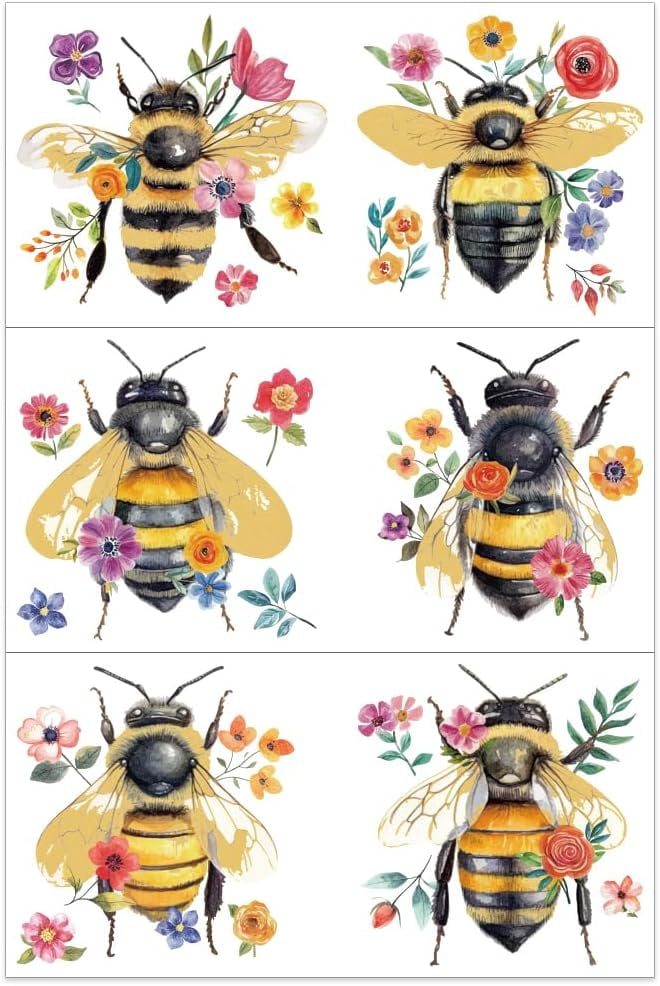 3pcs/Set Bee Rub on Transfers for Furniture and Crafts 12x6 Inch ...