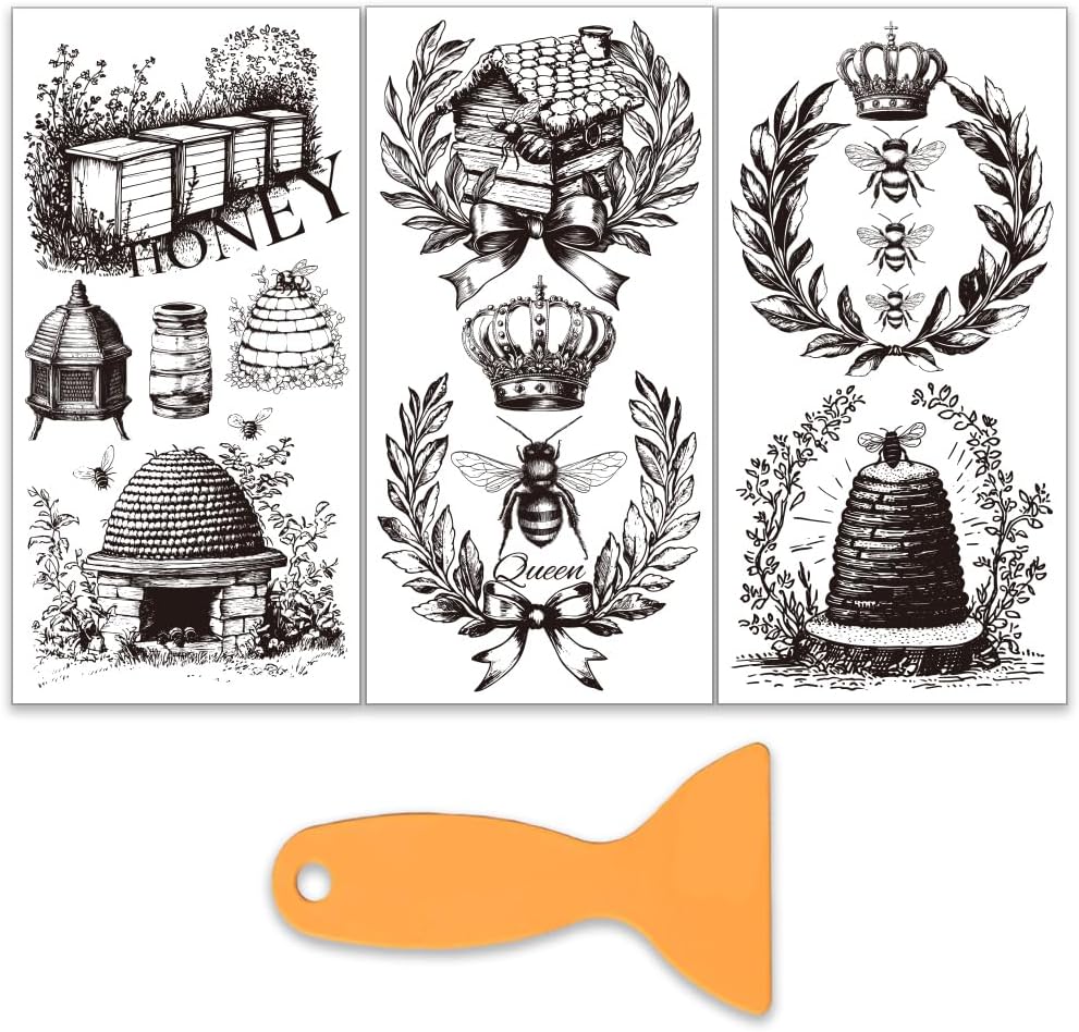 3pcs/Set Bees Rub on Transfers for Furniture and Crafts 6x12 Inch ...