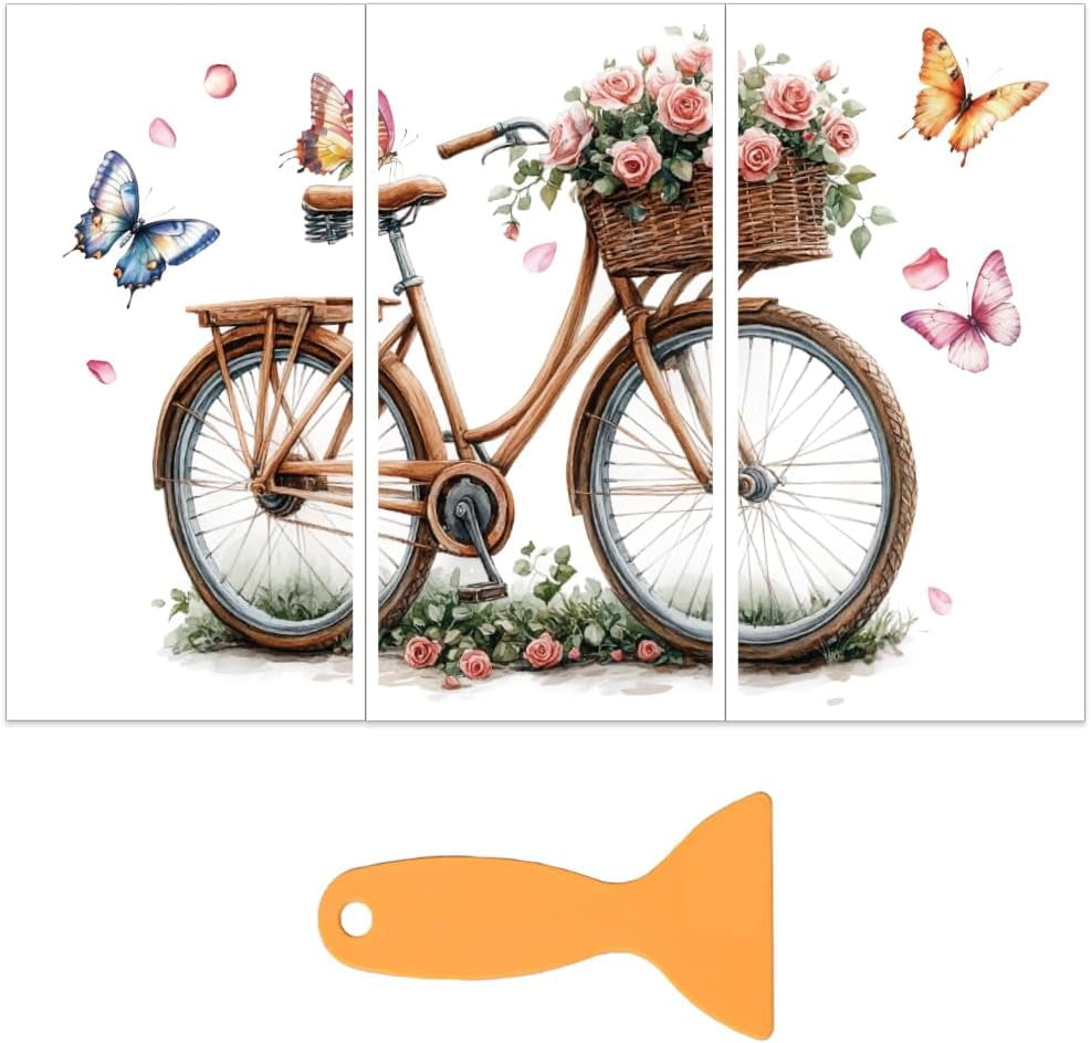 3pcs/Set Bicycle Rub on Transfers for Furniture and Crafts 6x12 Inch ...
