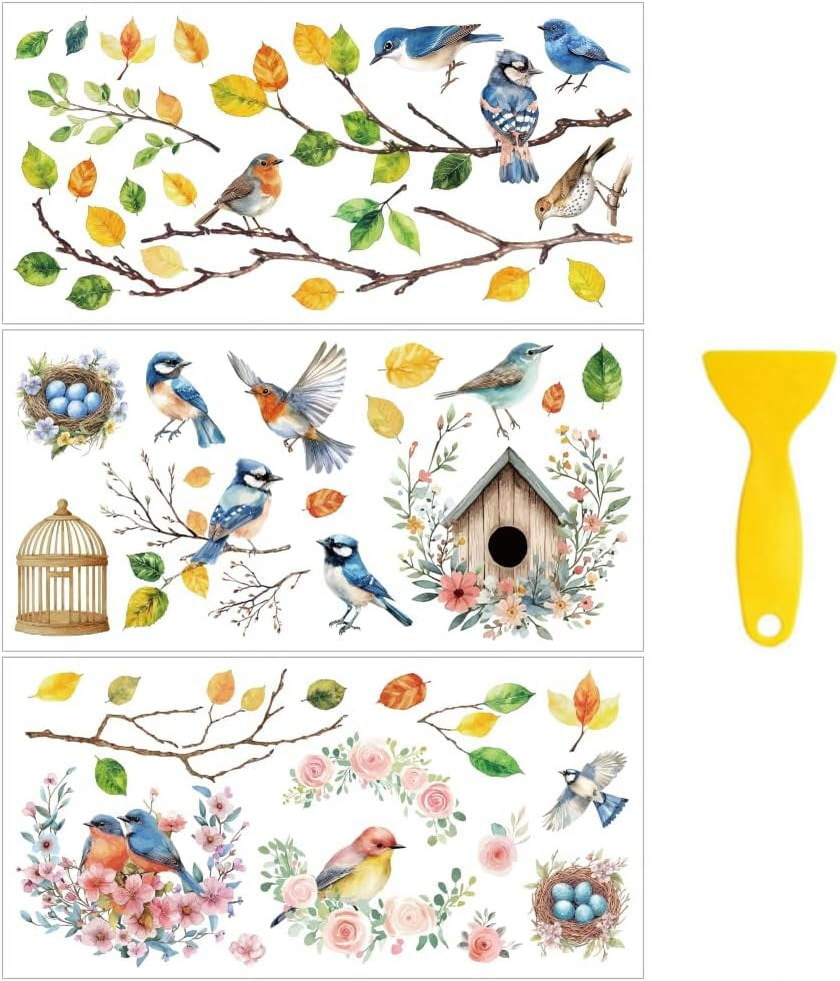3pcs/Set Bird Houses Rub on Transfers for Furniture and Crafts 6x12 ...