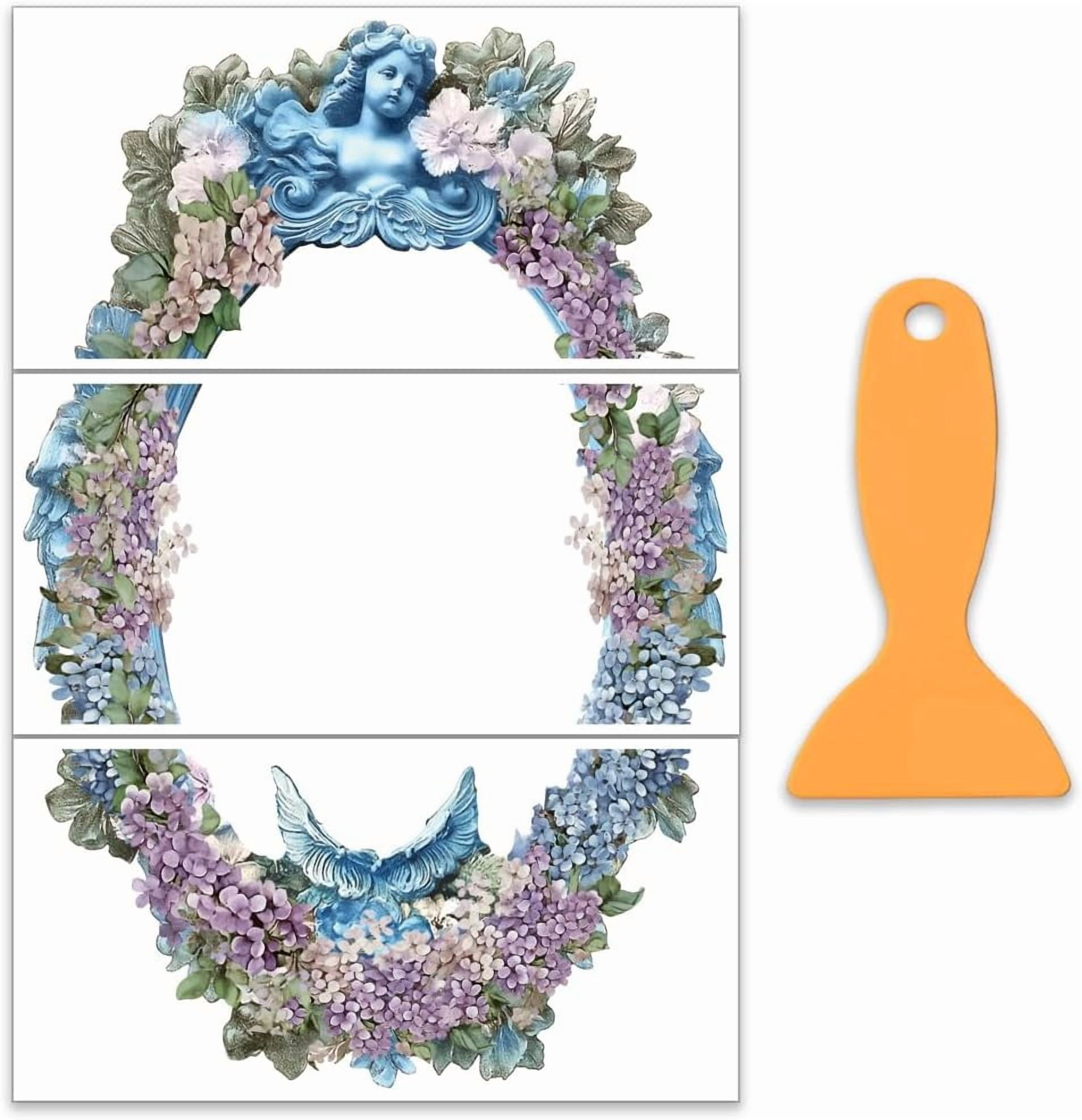 3pcs/Set Blue Photo Frame Rub on Transfers for Furniture and Crafts ...