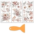 3pcs/Set Brown Flowers Rub on Transfers for Crafts and Furniture 6x12 ...