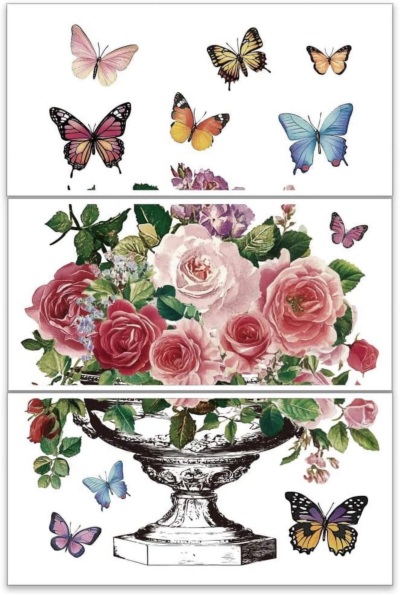 3pcs/Set Butterfly Flower Transfer Stickers Rub on Transfers for ...