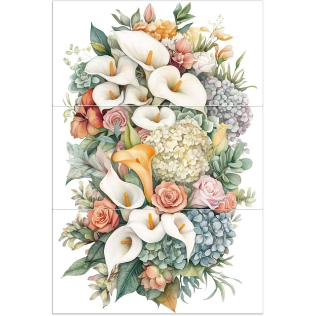 3pcs/Set Calla Lilies Rub on Transfers for Furniture and Crafts 12x6 ...