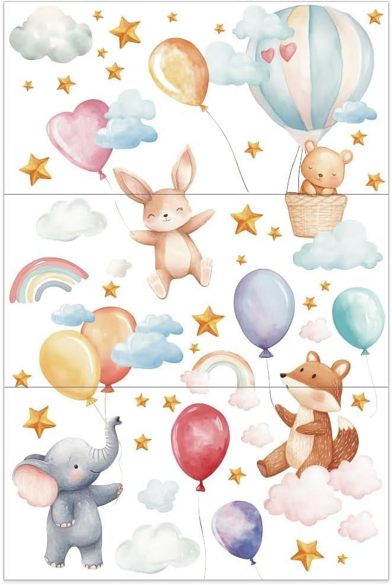 3pcs/Set Cartoon Animals Rub on Transfers for Furniture and Craft 12x6 ...