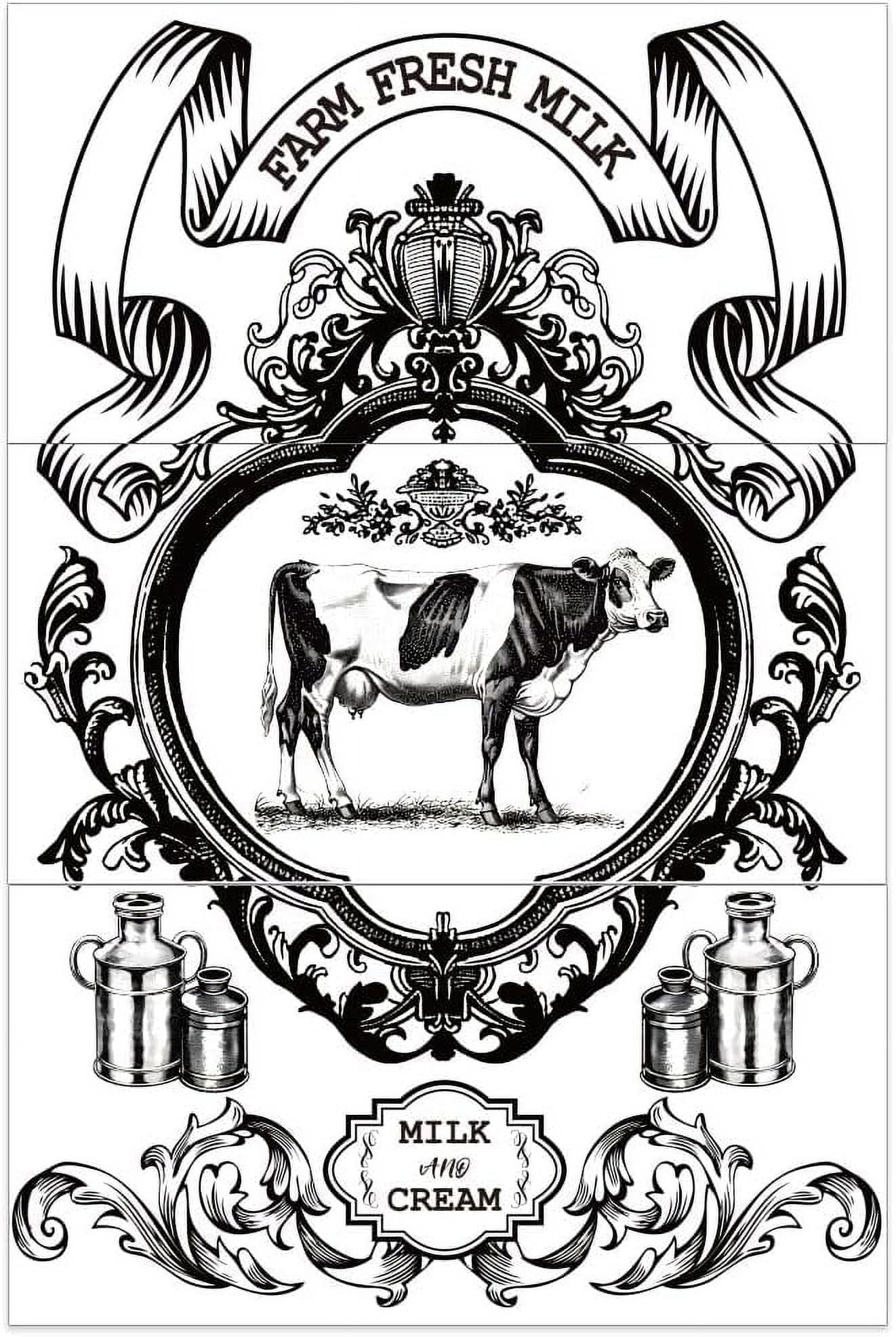 3pcs/Set Farm Cow Rub on Transfers for Furniture and Crafts 12x6 inch ...