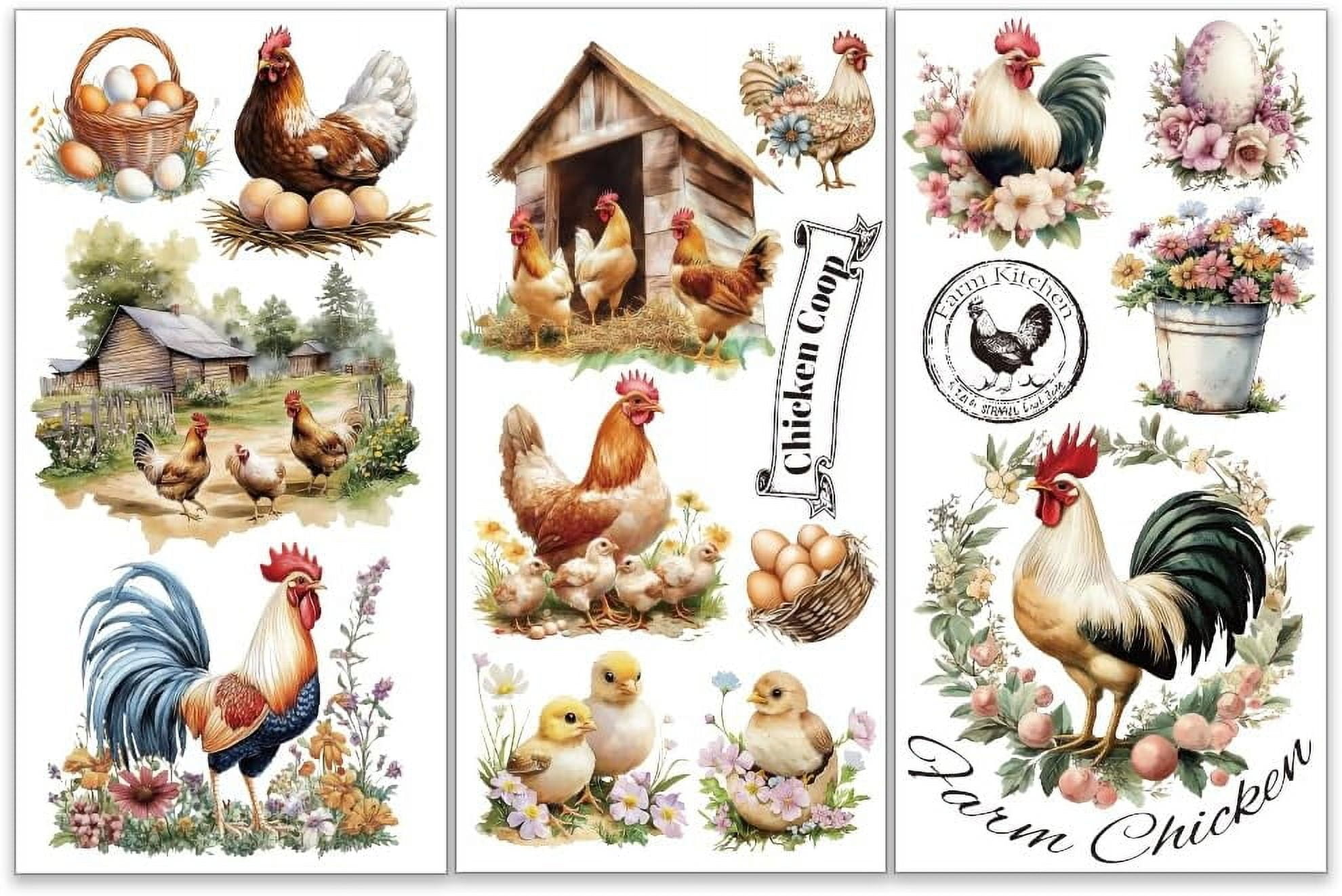 3pcs/Set Farm Rub on Transfers for Furniture and Crafts 6x12 inch ...