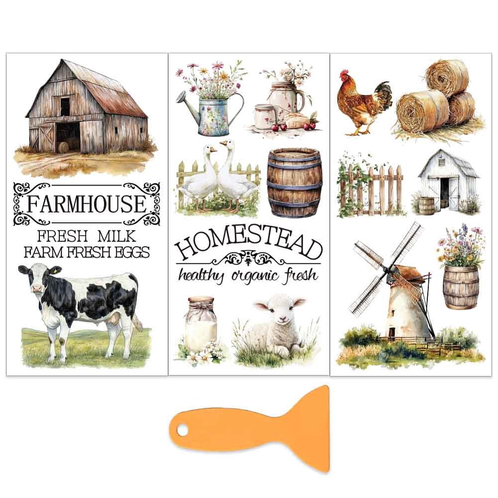 3pcs/Set Farmhouse Rub on Transfers for Furniture and Crafts 6x12 Inch ...