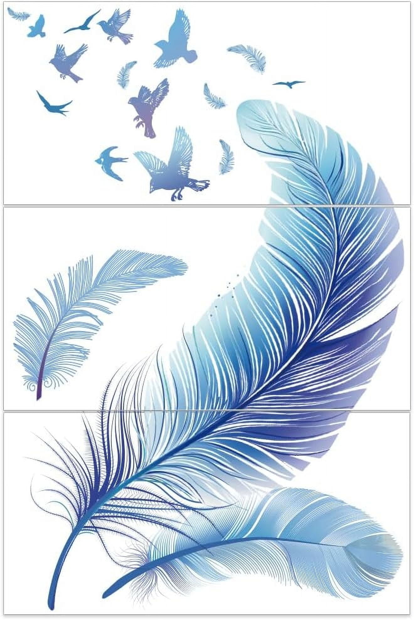 3pcs/Set Feather Rub on Transfers for Furniture and Crafts 12x6 inch ...