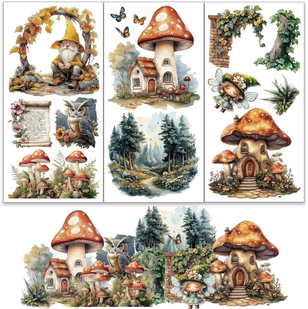 3pcs/Set Forest Rub on Transfers for Furniture and Crafts 6x12 inch ...