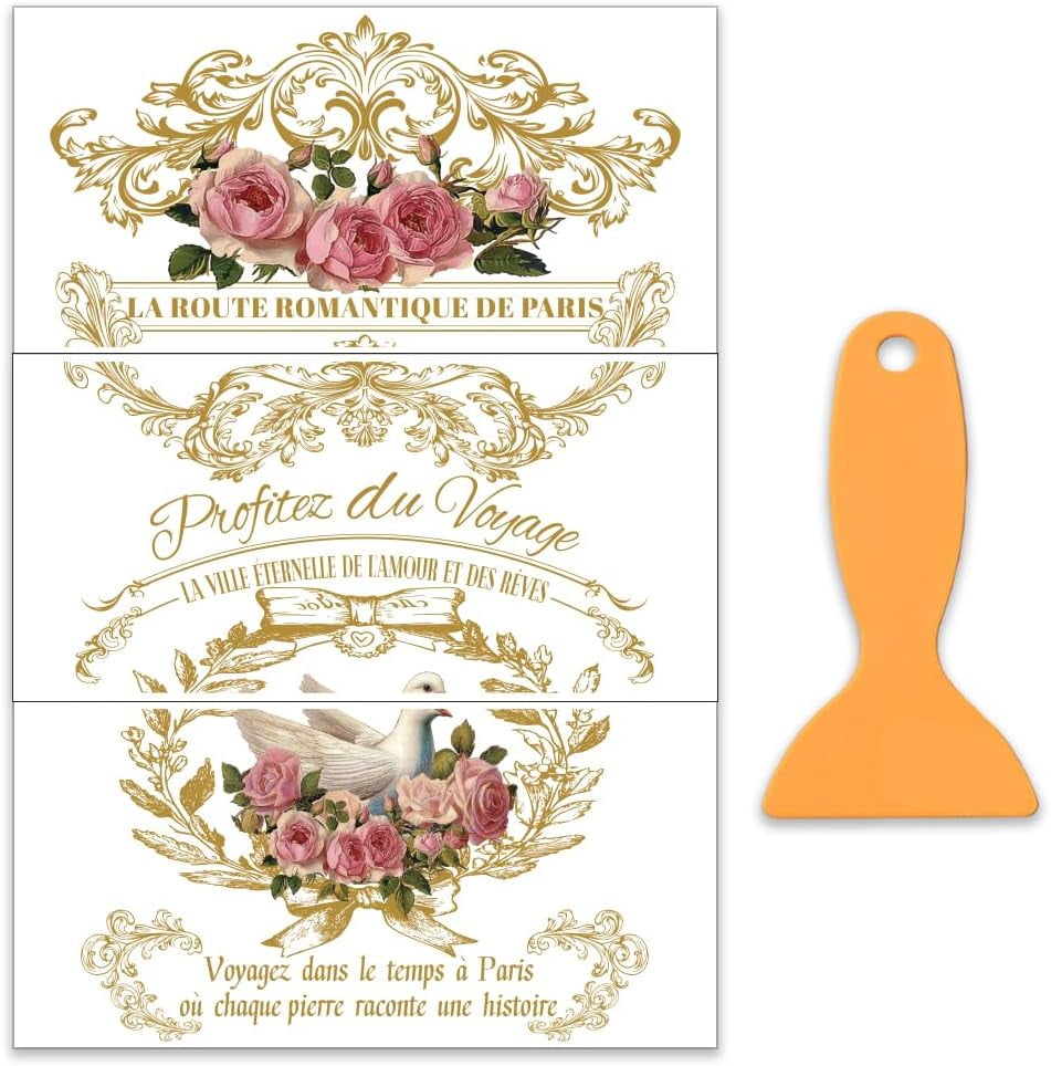 3pcs/Set Gold Frame Rub on Transfers for Furniture and Crafts 12x6 Inch ...