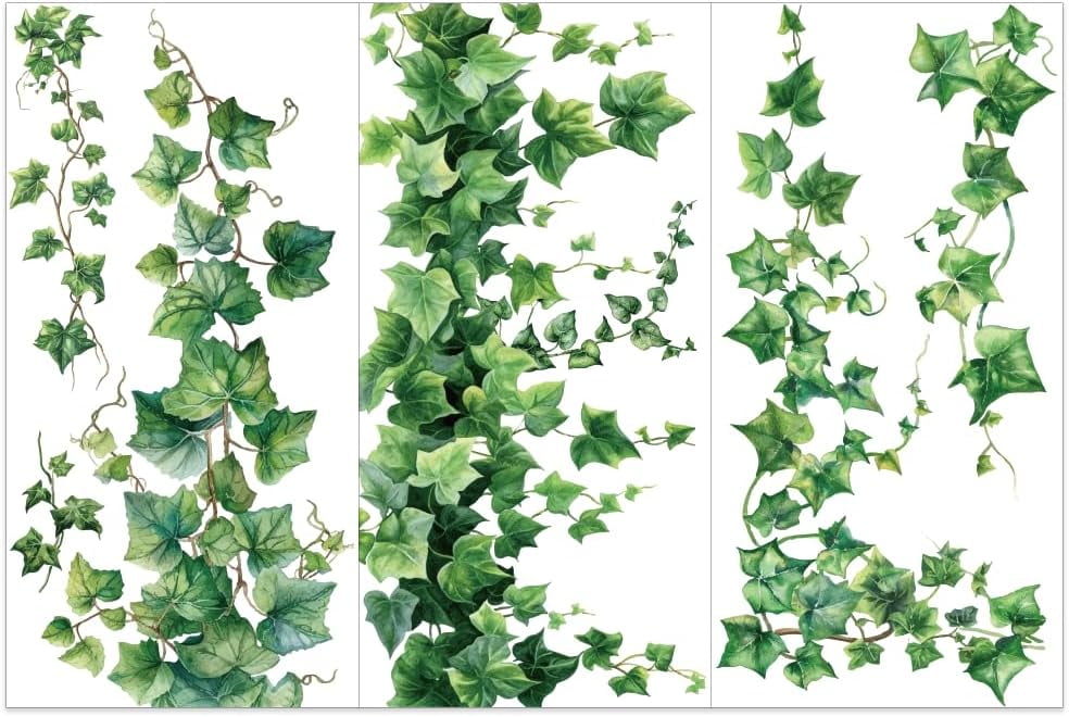 3pcs/Set Green Leaf Rub on Transfers for Furniture 6x12 inch Transfer ...