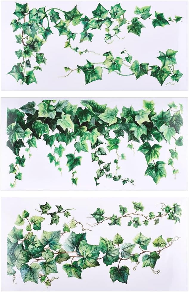 3pcs/Set Green Leaf Rub on Transfers for Furniture 6x12 inch Transfer ...