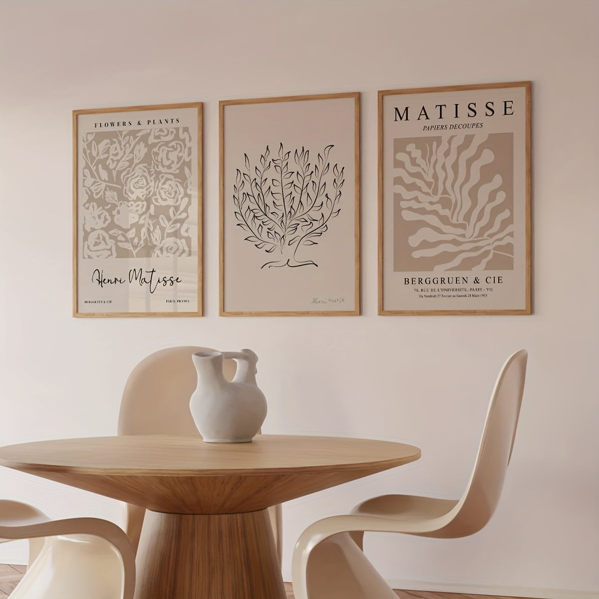 3pcs Set Matisse-Inspired Neutral Wall Art - Unframed Vintage ...