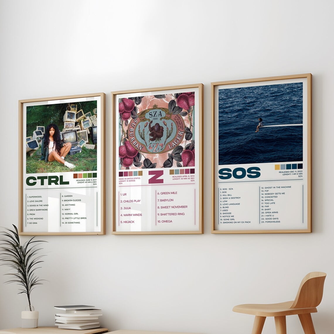 3pcs/Set Modern SZA Album Music Singer Art Cover Songs Music Rap Wall ...