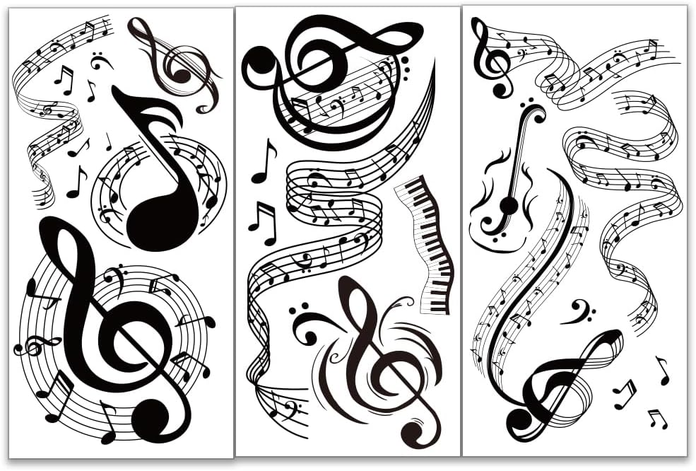 3pcs/Set Musical Notes Rub on Transfers for Furniture and Crafts 6x12 ...