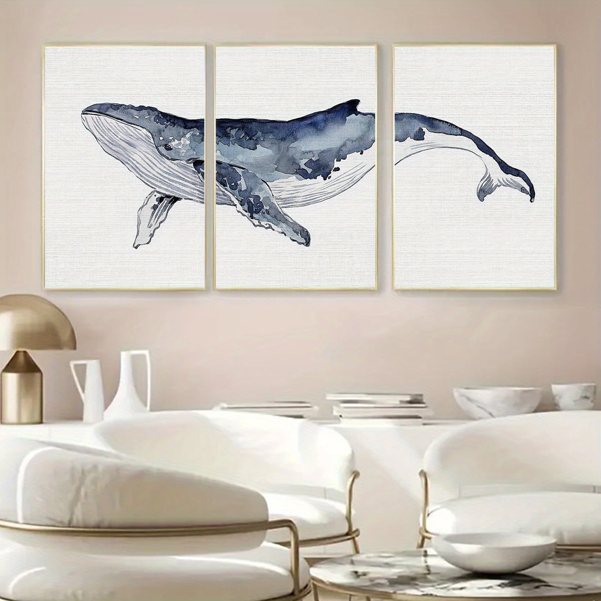 3pcs/Set Odorless Waterproof Canvas Posters, Abstract Ocean Whale ...