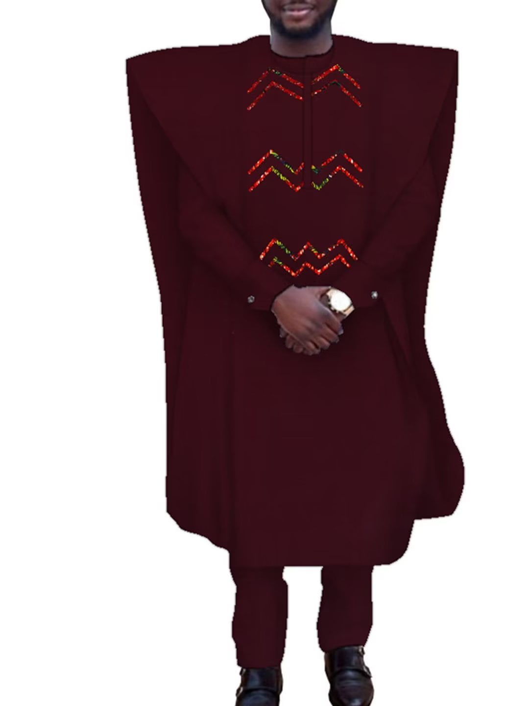 3pcs Set Outfits Long Sleeve Robe Shirt Pant Party Wedding Dashiki ...