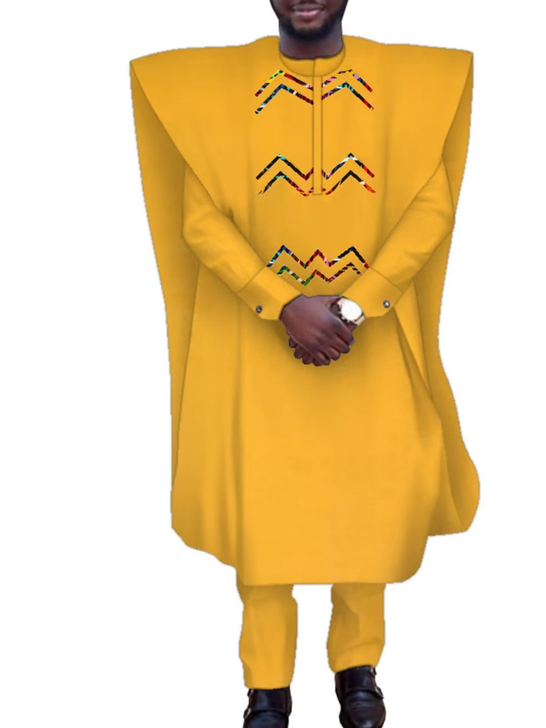 3pcs Set Outfits Long Sleeve Robe Shirt Pant Party Wedding Dashiki ...