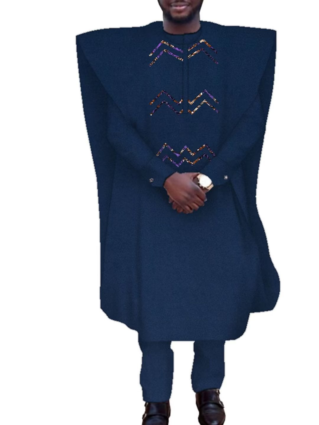 3pcs Set Outfits Long Sleeve Robe Shirt Pant Party Wedding Dashiki ...