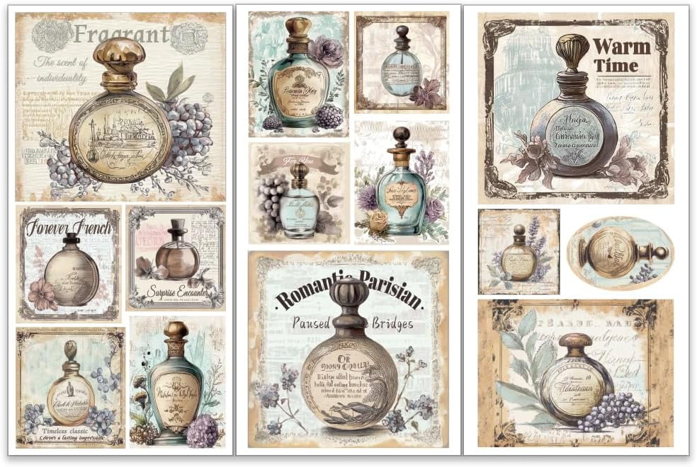 3pcs/Set Perfume Label Rub on Transfers for Furniture and Crafts 6x12 ...