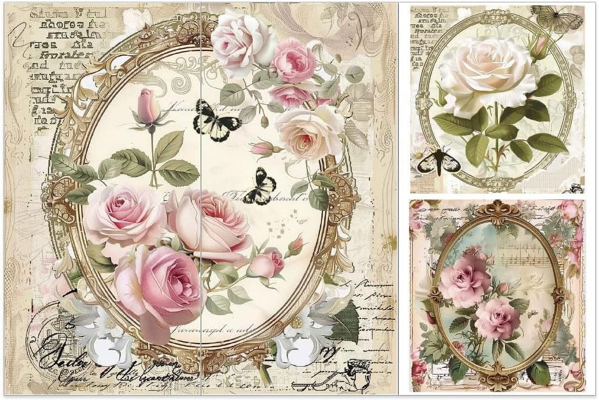 3pcs/Set Rose Rub on Transfers for Furniture and Crafts 6x12 inch ...