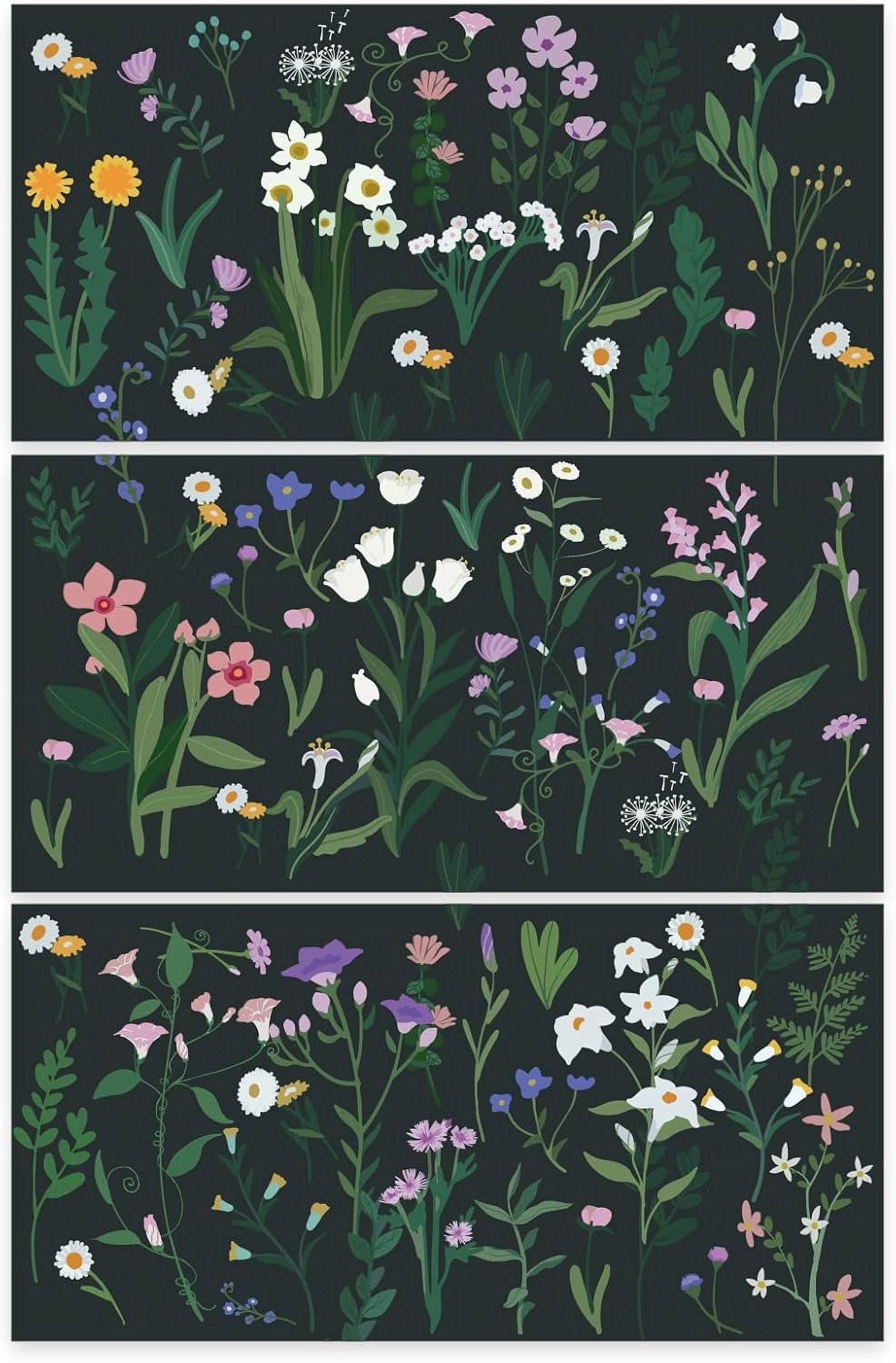 3pcs/Set Rub on Transfers for Furniture and Crafts 12x6 inch Wildflower ...