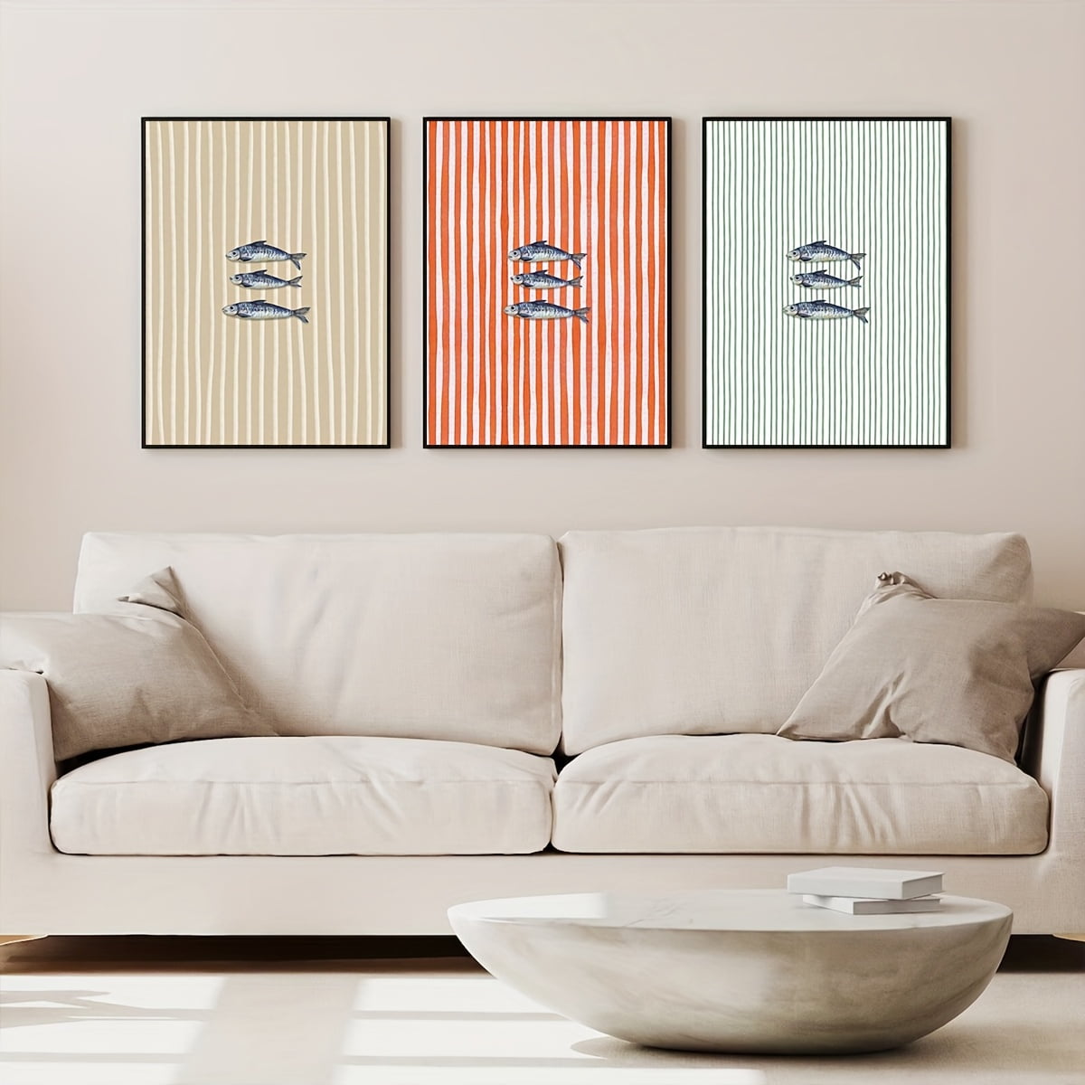 3pcs/Set Sardine Posters Print, Watercolor Print, Kitchen Wall Art ...