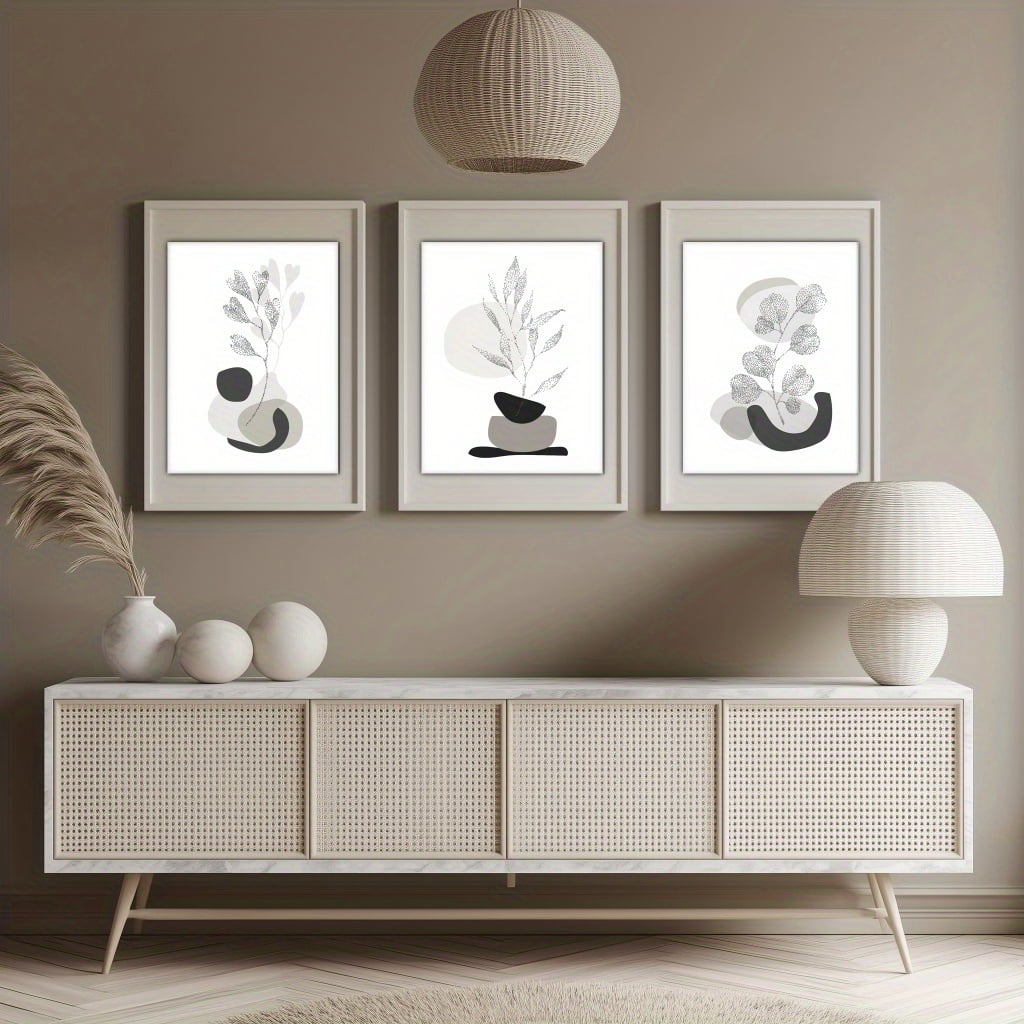 3pcs Set/Set Frame Art Collection, Space Design Art Selection Neutral ...