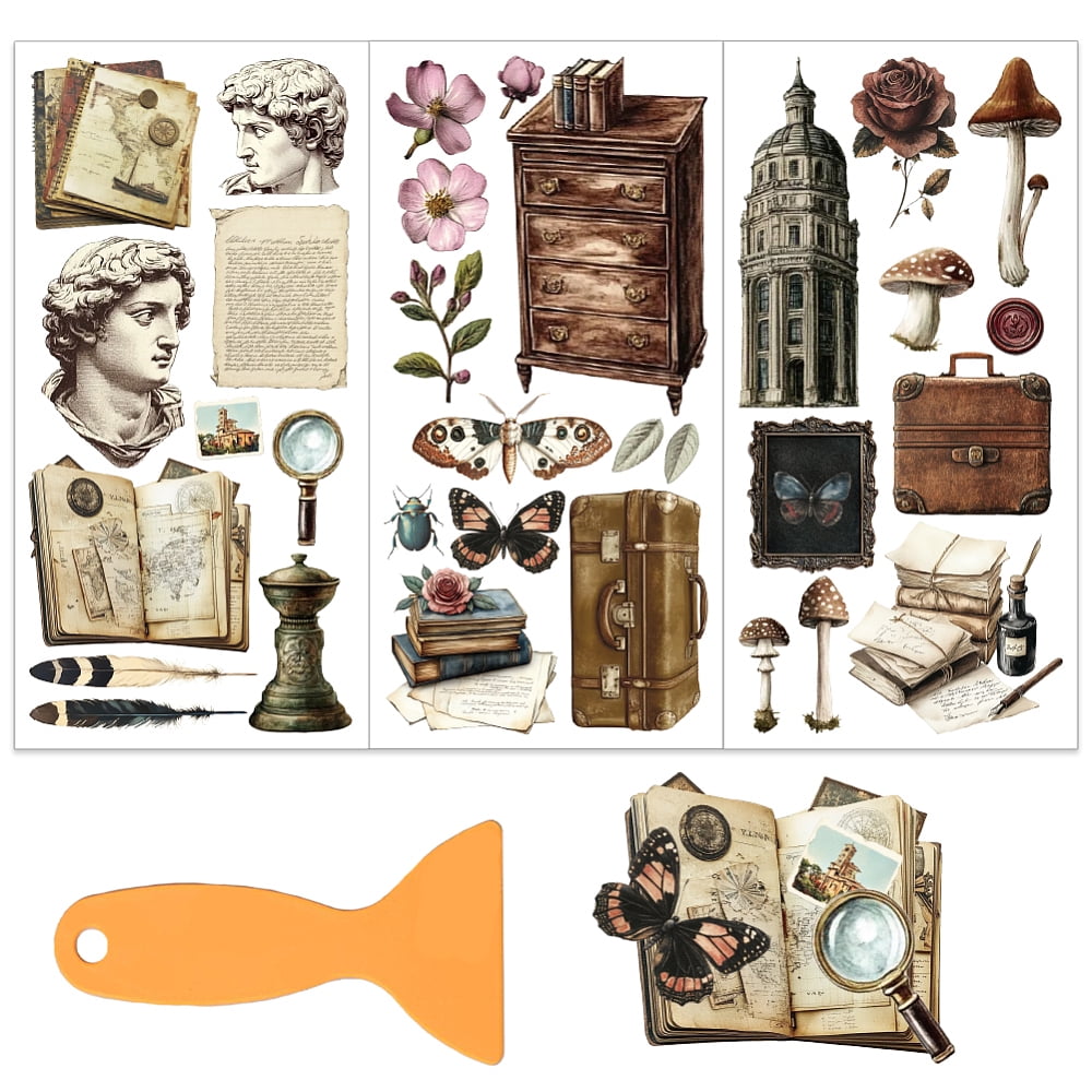 3pcs/Set Vintage Rub on Transfers for Furniture and Crafts 6x12 Inch ...