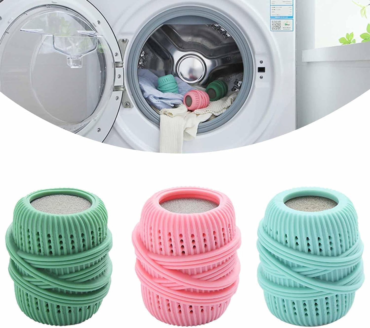 TOYMYTOY 3Pcs Assorted Color Laundry Washing Balls Durable Reusable ...