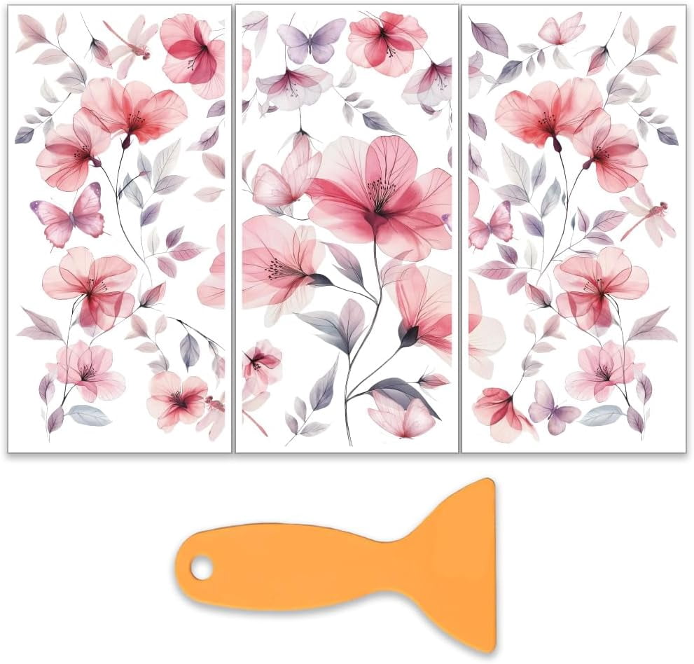 3pcs/Set Watercolor Flowers Rub on Transfers for Furniture and Crafts ...