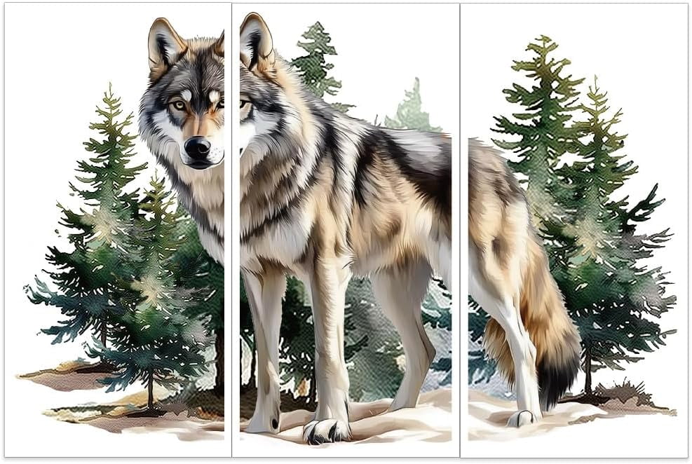 3pcs/Set Wolf Pattern Rub on Transfers for Furniture and Crafts 6x12 ...