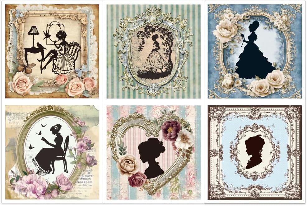 3pcs/Set Woman Silhouette Rub on Transfers for Furniture and Crafts ...