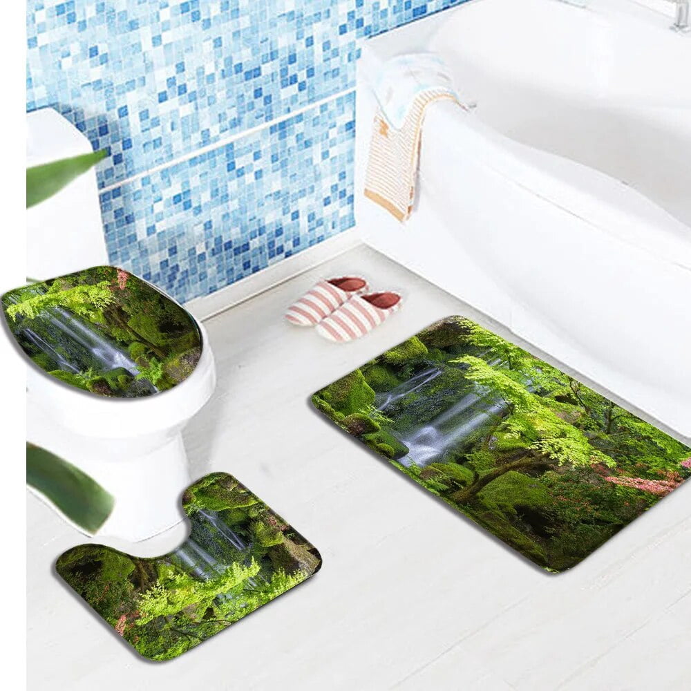 3pcs Sets Summer Hawaii Landscape Print Bath Mat Home Decor Beach ...