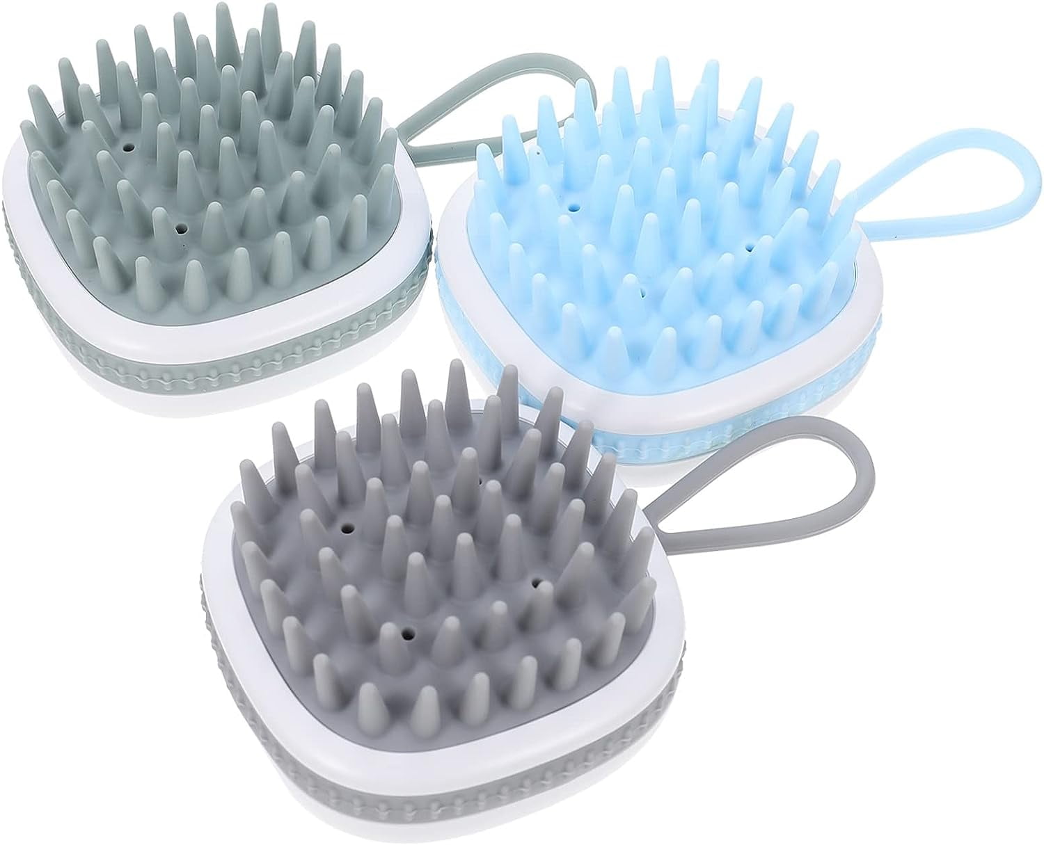 3pcs Shampoo Brush Bath Brush Clean Shampoo Silicone Scrubbers Infant ...