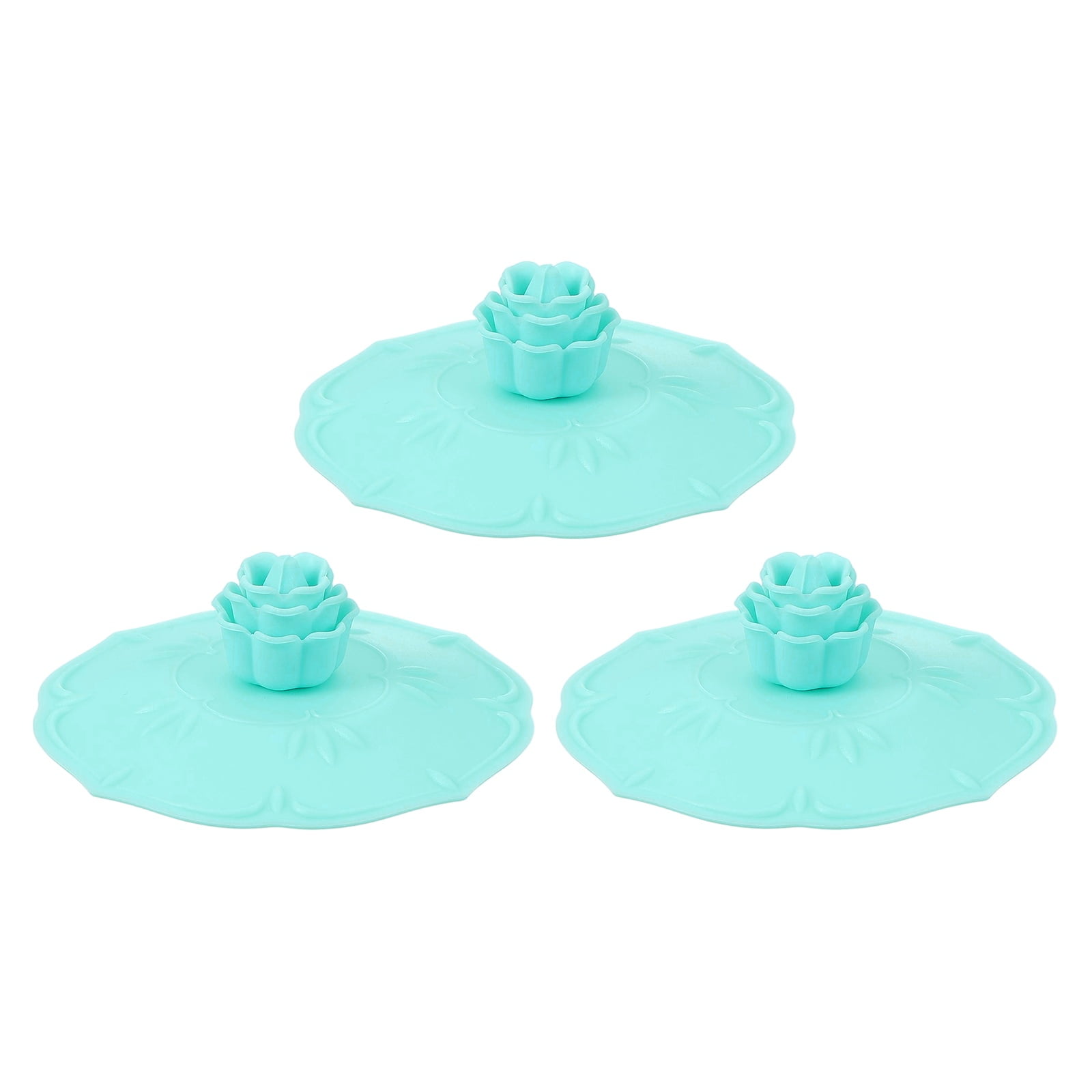 3pcs Silicone Cup Lid, Universal Mug Covers with Rose Pattern for ...