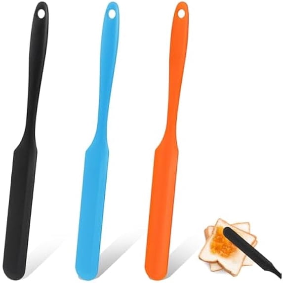 3pcs Silicone Jar Spatula Heat Resistant Kitchen Spatulas with Long ...