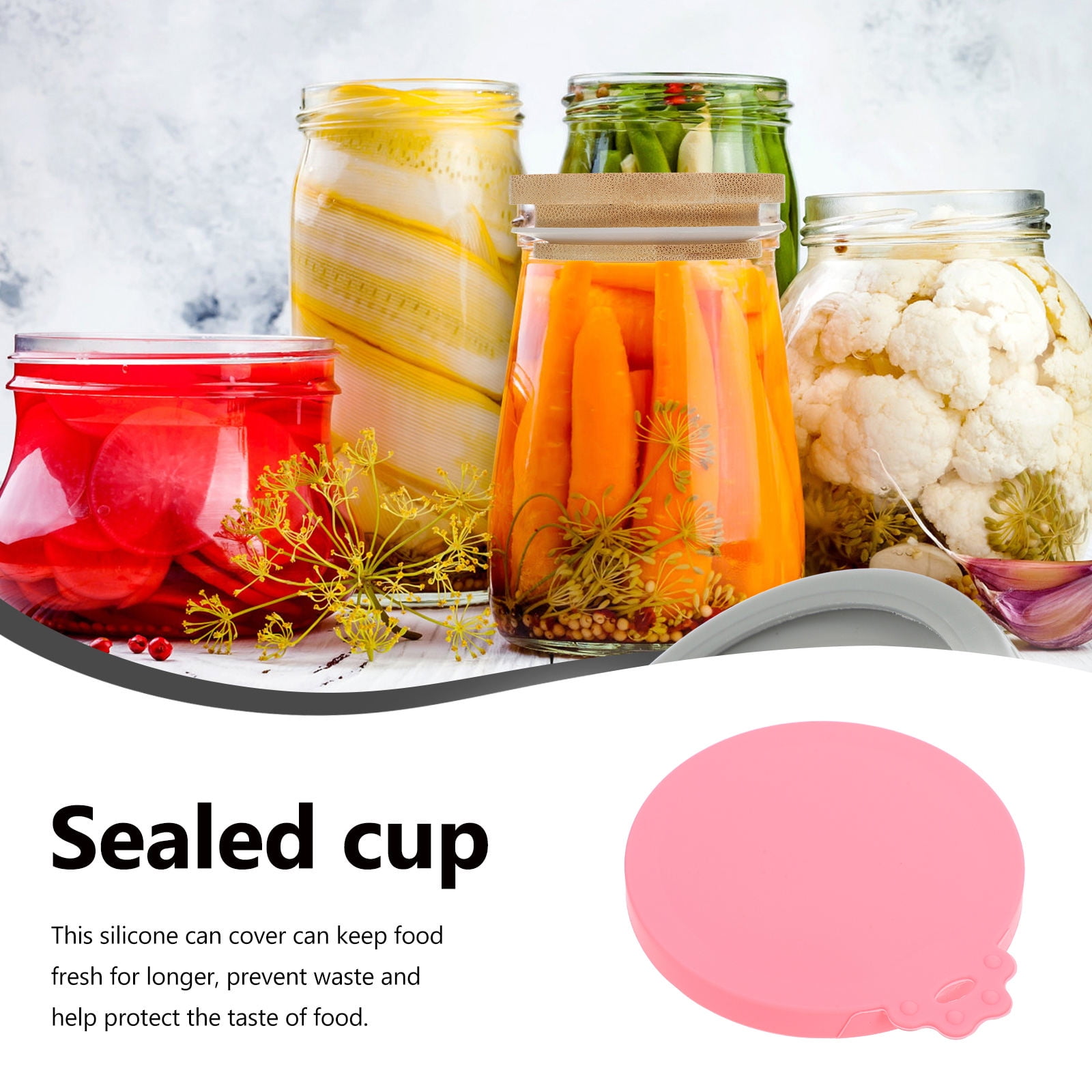 Reusable Silicone Lids for Food Storage Pink Covers with Good Sealing ...