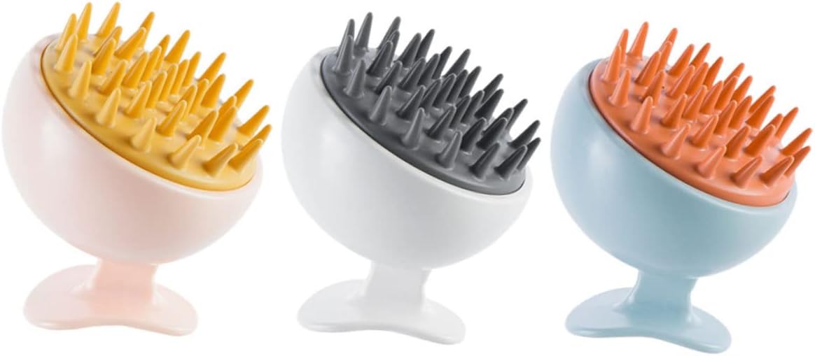 3pcs Silicone Shampoo Brush Scalp Massagers Silicone Hair Scrubber ...