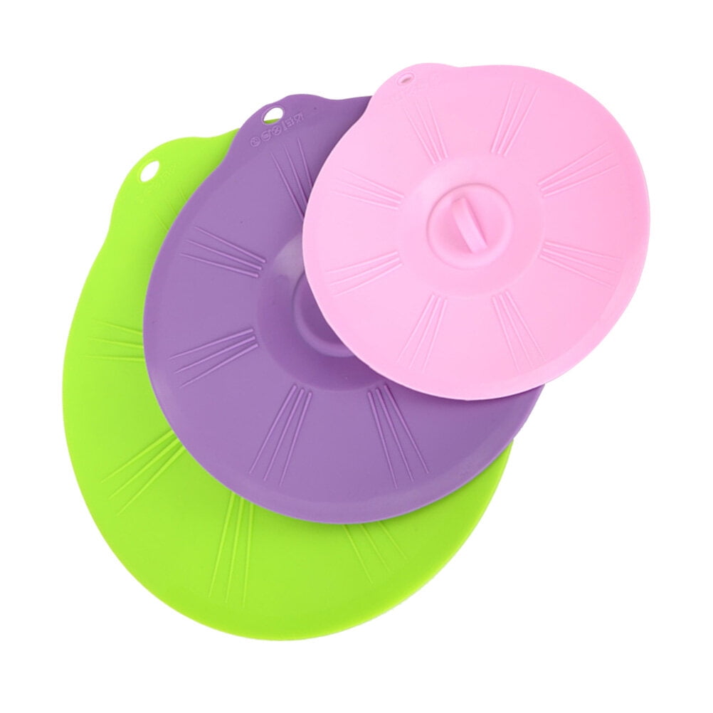 3pcs Silicone Suction Lids Food Covers Microwave Safe Mug Pot Bowl Lids ...