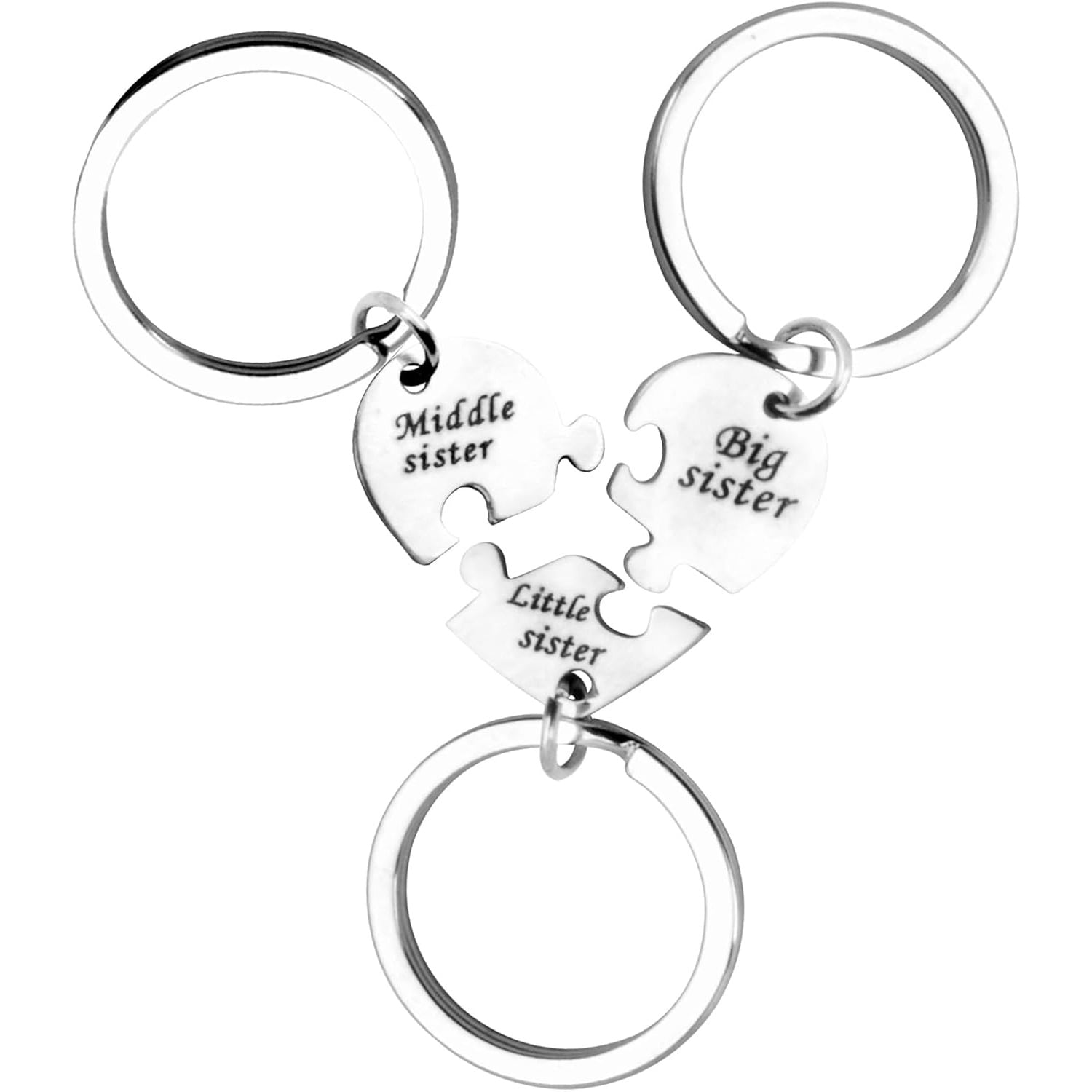 3pcs Sister Keychains for 3 Sisters Gifts Big Sis Middle Sis Little ...