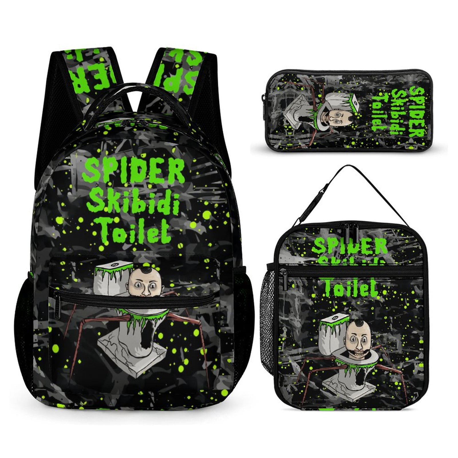 3pcs Sk_ibi_di To-ilet Backpack Set, Large Capacity Double Backpack ...